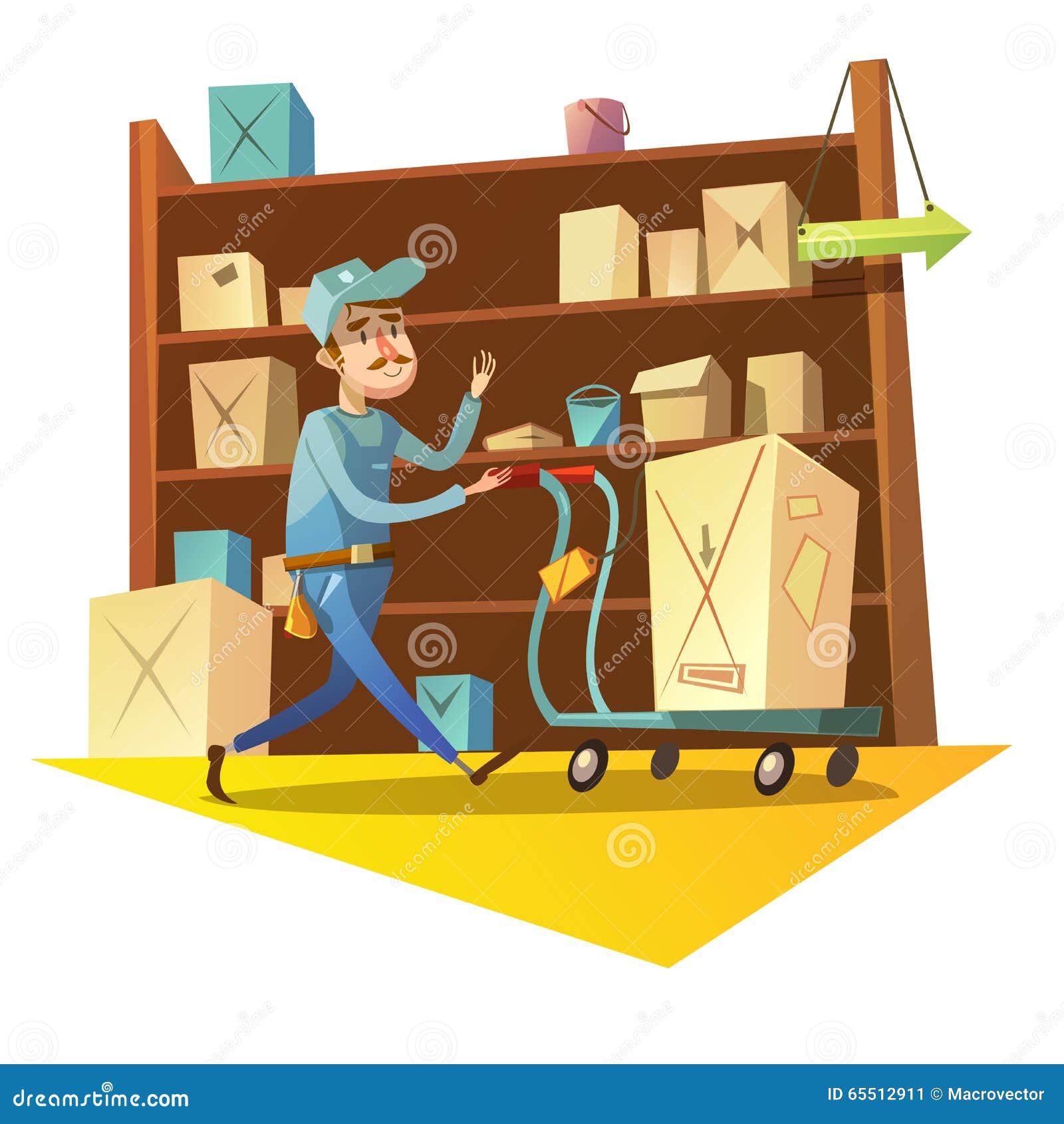 Retro- Konzept des Lagers vektor abbildung. Illustration von pappe ...