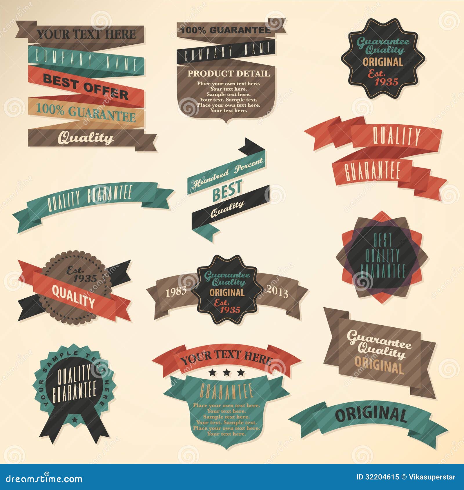 Retro label collection stock vector. Illustration of banner - 32204615