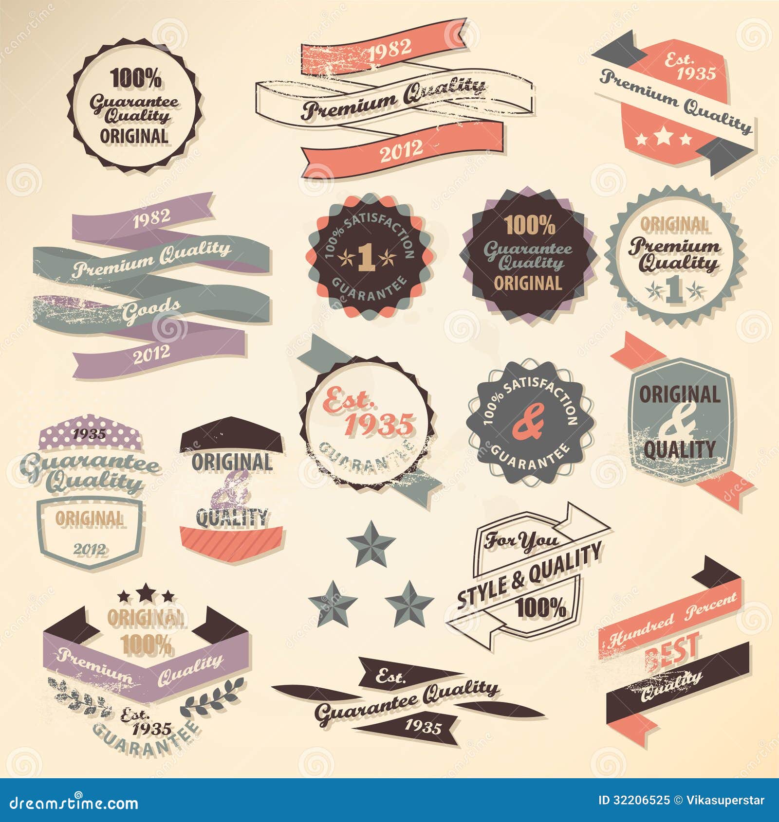 Retro label collection stock vector. Illustration of consumer - 32206525