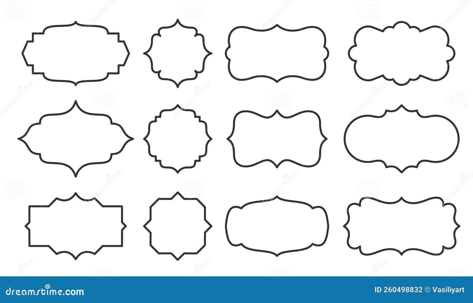 Retro Label Empty Tag Sticker Text Frame Card Set Stock Vector ...