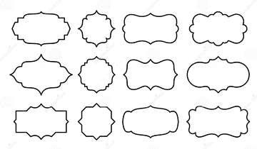 Retro Label Empty Tag Sticker Text Frame Card Set Stock Vector ...