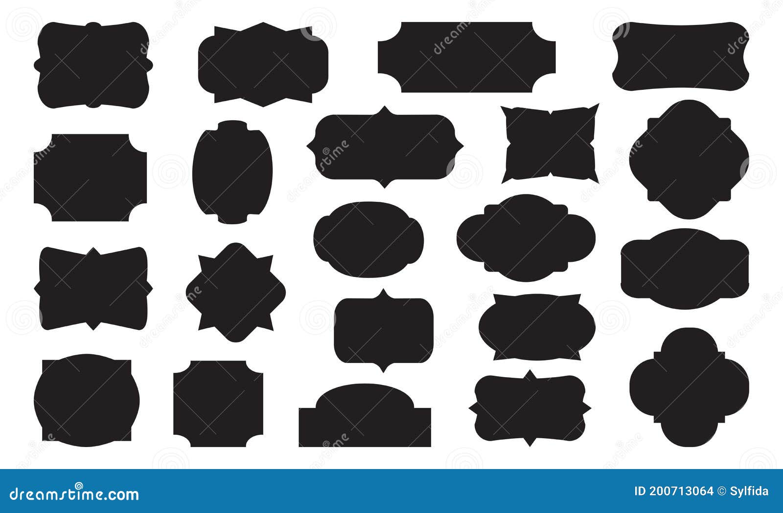 Retro Labels. Collection Blank Decorative Badges. Black Different ... Retro Labels. Collection Blank Decorative Badges. Black Different ...