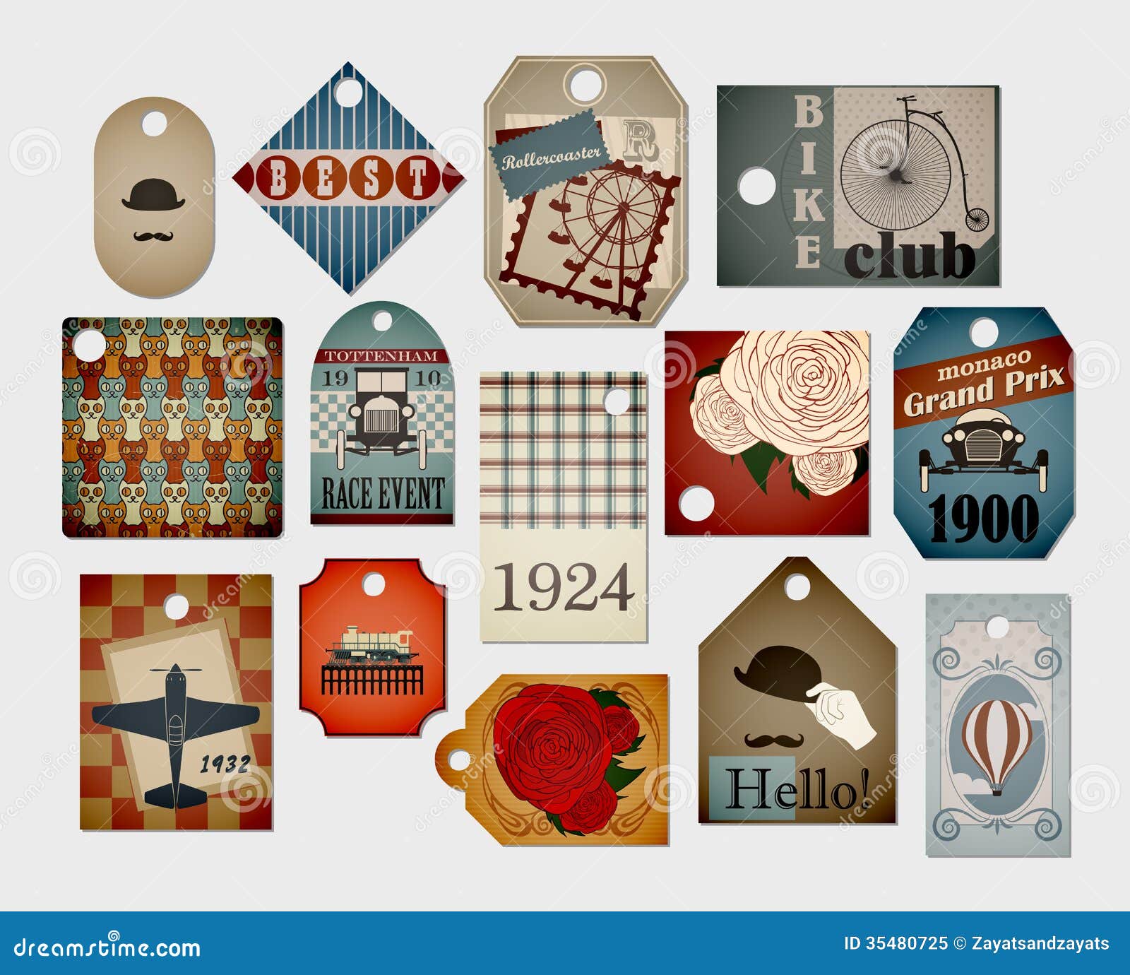 Retro labels stock vector. Illustration of premium, mark - 35480725