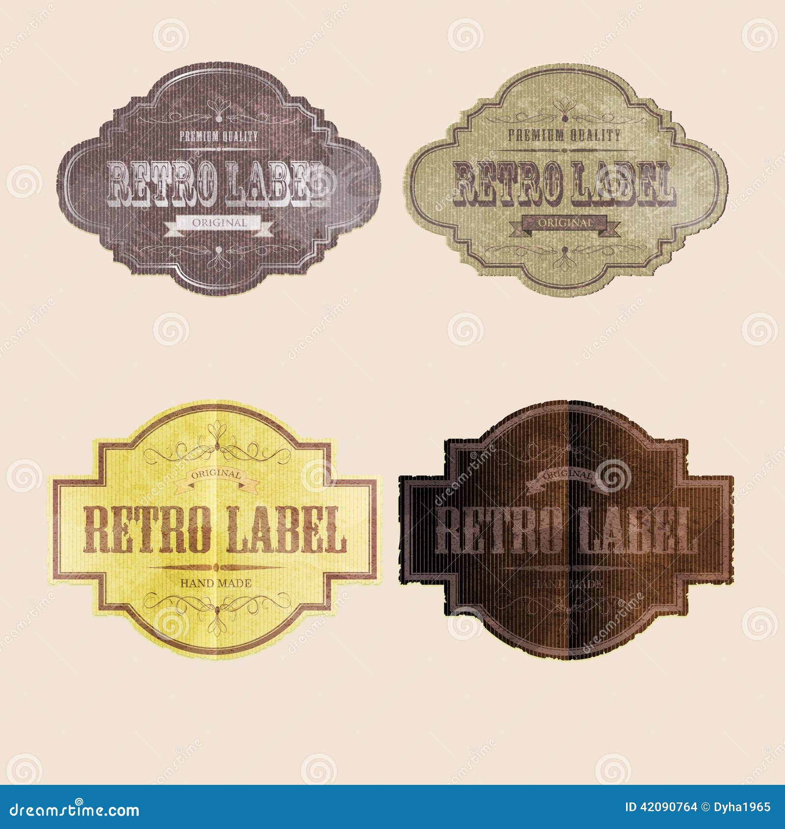 RETRO LABELS04 stock vector. Illustration of dest, objects - 42090764
