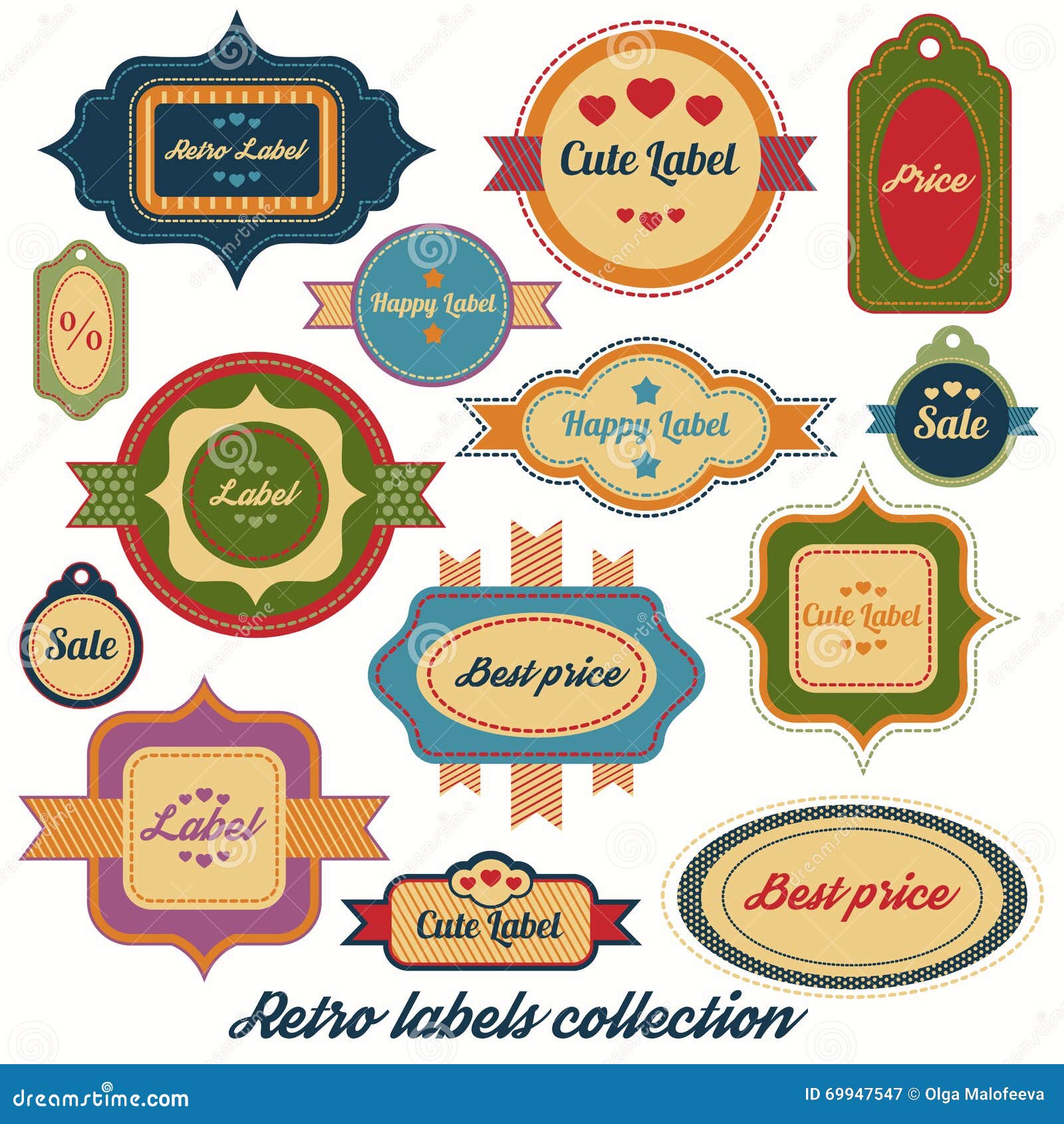 Retro Labels Vector Collection Stock Vector - Illustration of icon ...