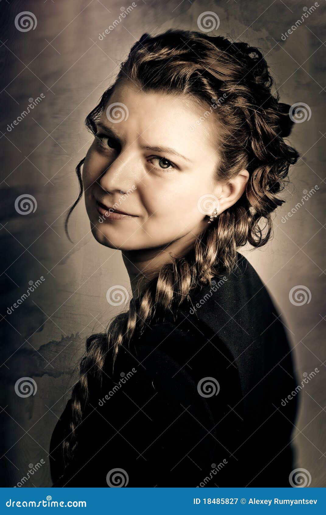 Retro Lady stock image. Image of positive, glad, inside - 18485827