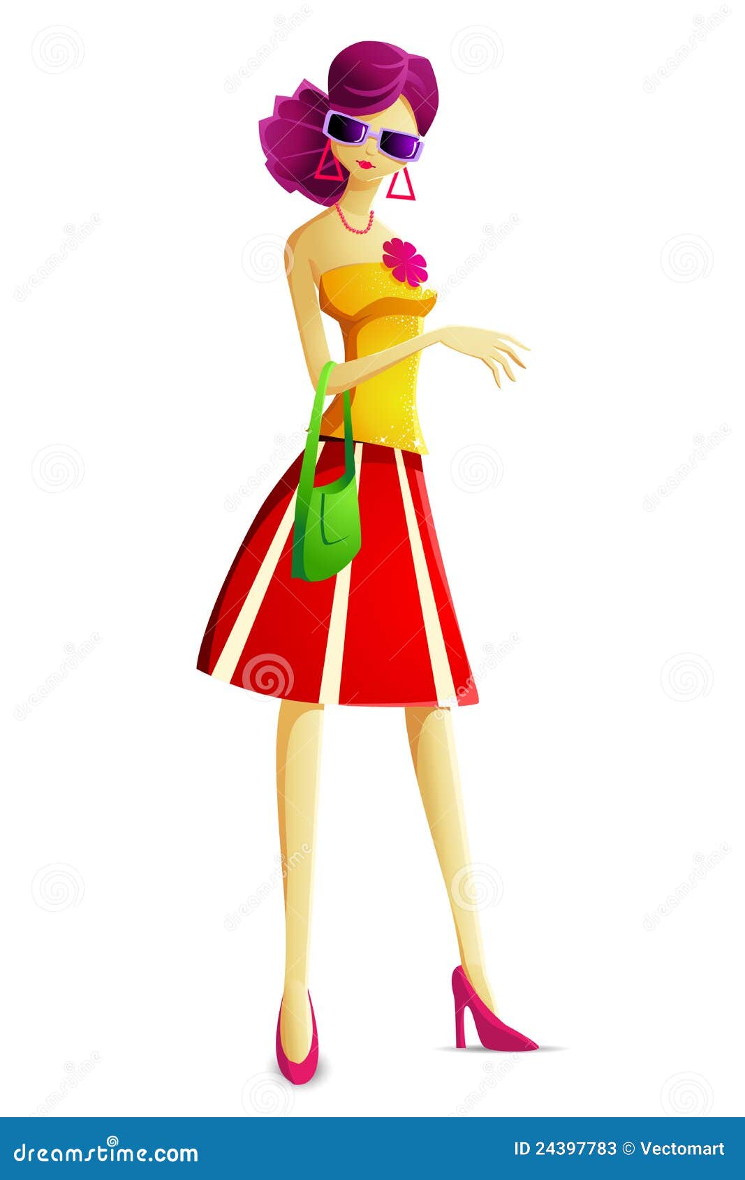 Retro Lady stock vector. Illustration of person, girl - 24397783