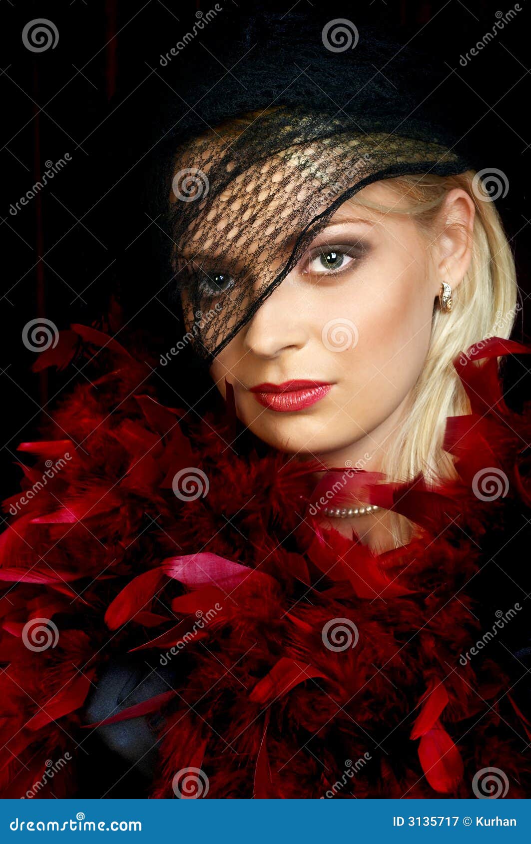 Retro Lady Portrait. Beautiful Woman In Luxury Fur Coat. Coquette Stock ...