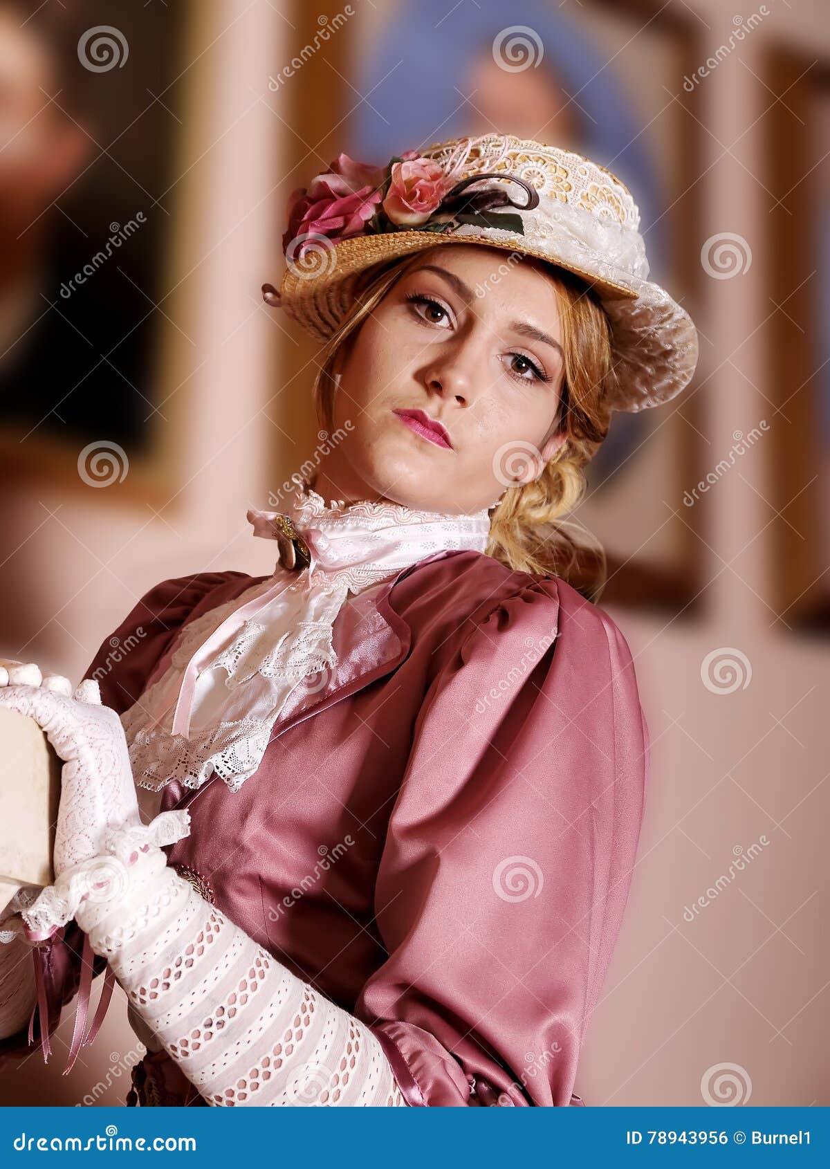 Retro lady in hat stock photo. Image of suit, mode, style - 78943956