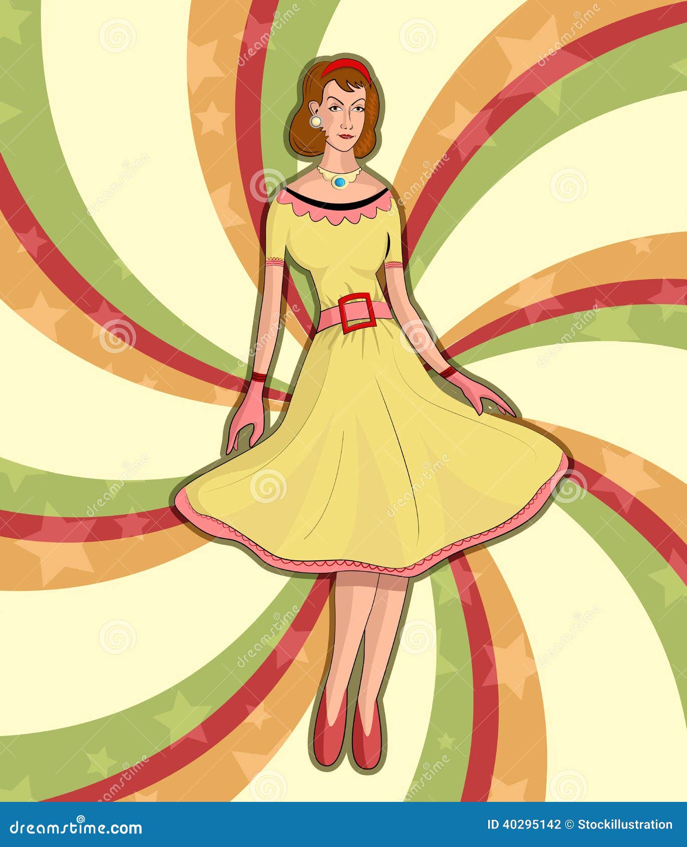 Retro lady stock vector. Illustration of costume, beauty - 40295142