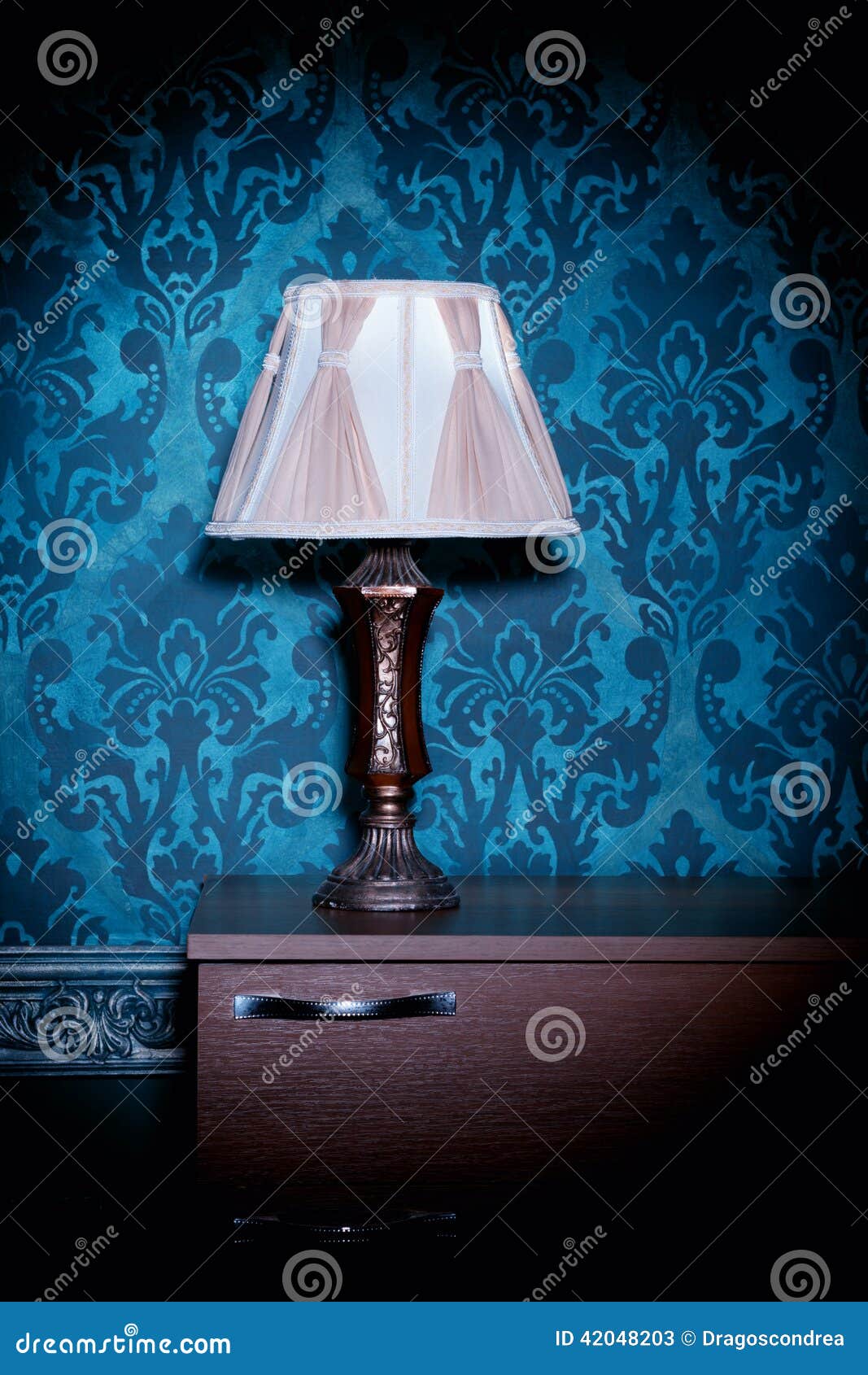 Retro Lamp On Blue Rococo Background Royalty-Free Stock Photography ...