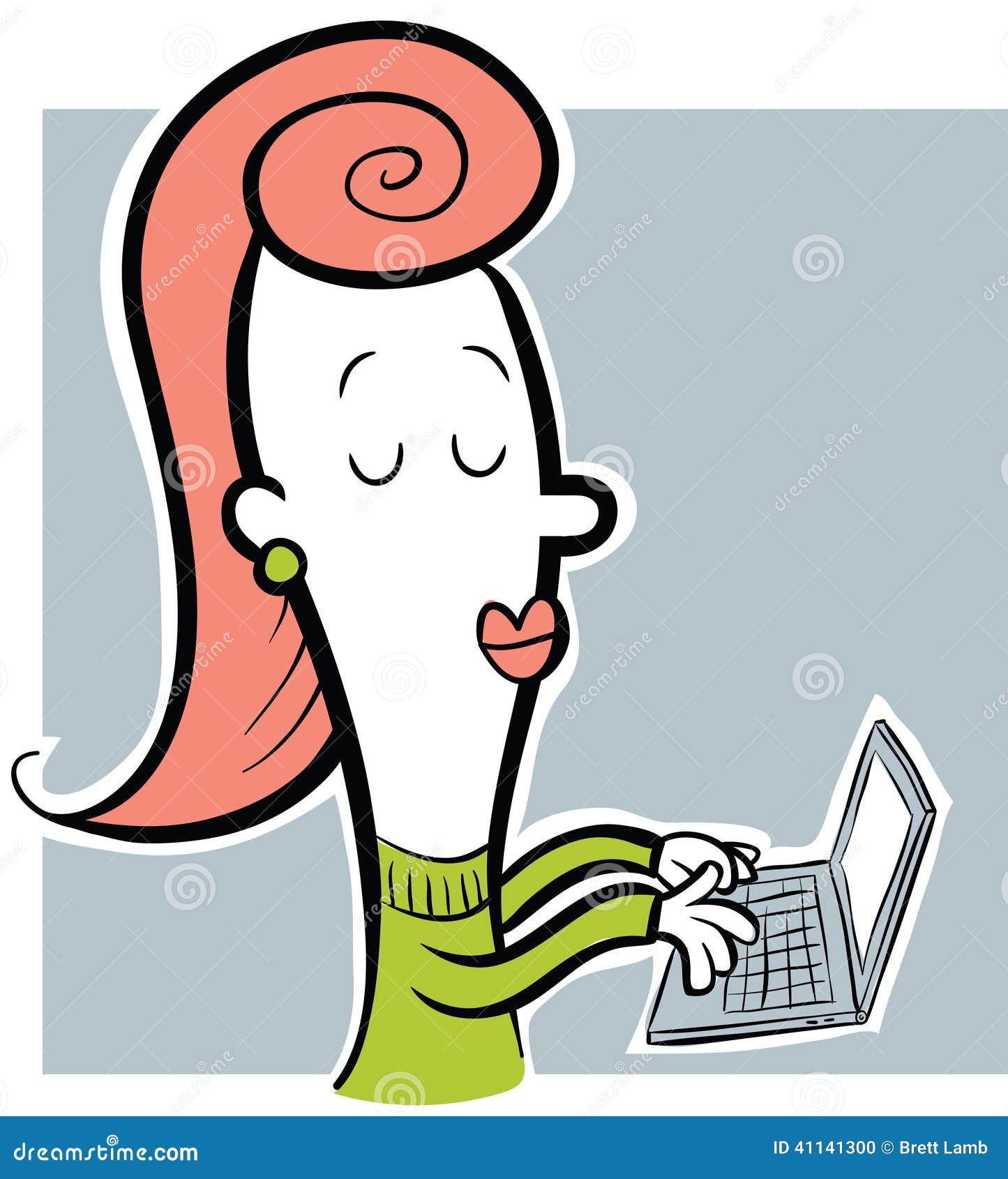 Retro Laptop stock illustration. Illustration of typing - 41141300