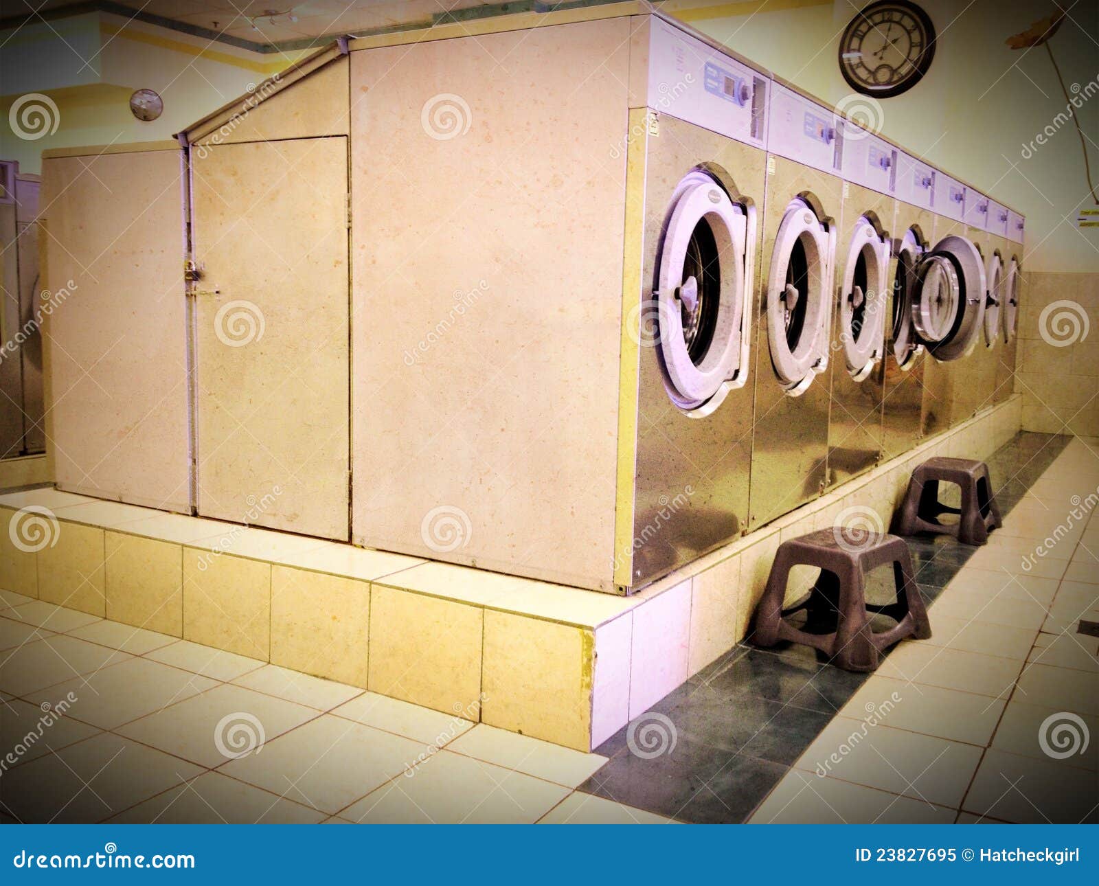 Retro Laundromat stock image. Image of industrial, large - 23827695