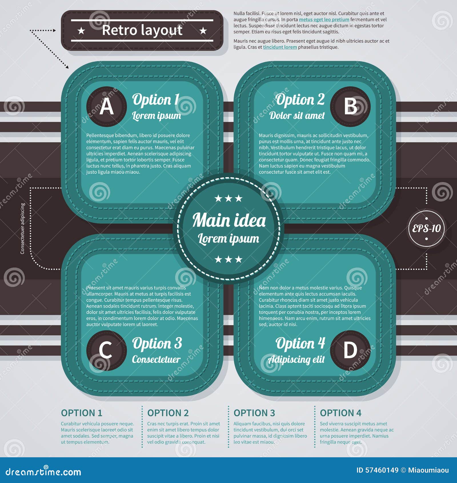 Retro Layout with 4 Options. EPS10. Stock Vector - Illustration of ...