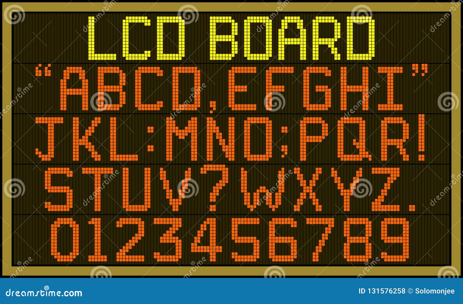LCD board font stock vector. Illustration of typography - 131576258 LCD board font stock vector. Illustration of typography - 131576258