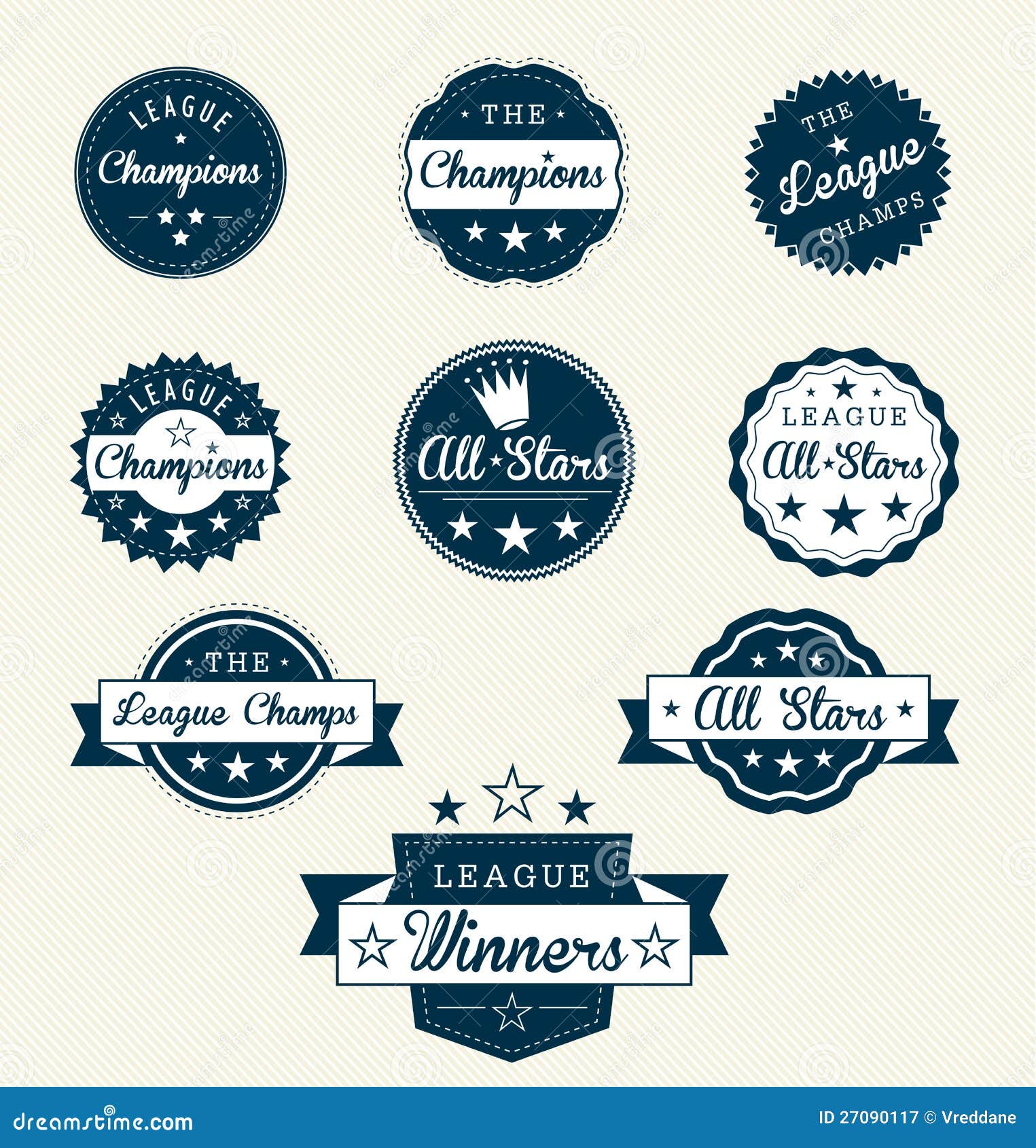 Retro League Champion Labels and Stickers Stock Vector - Illustration ...