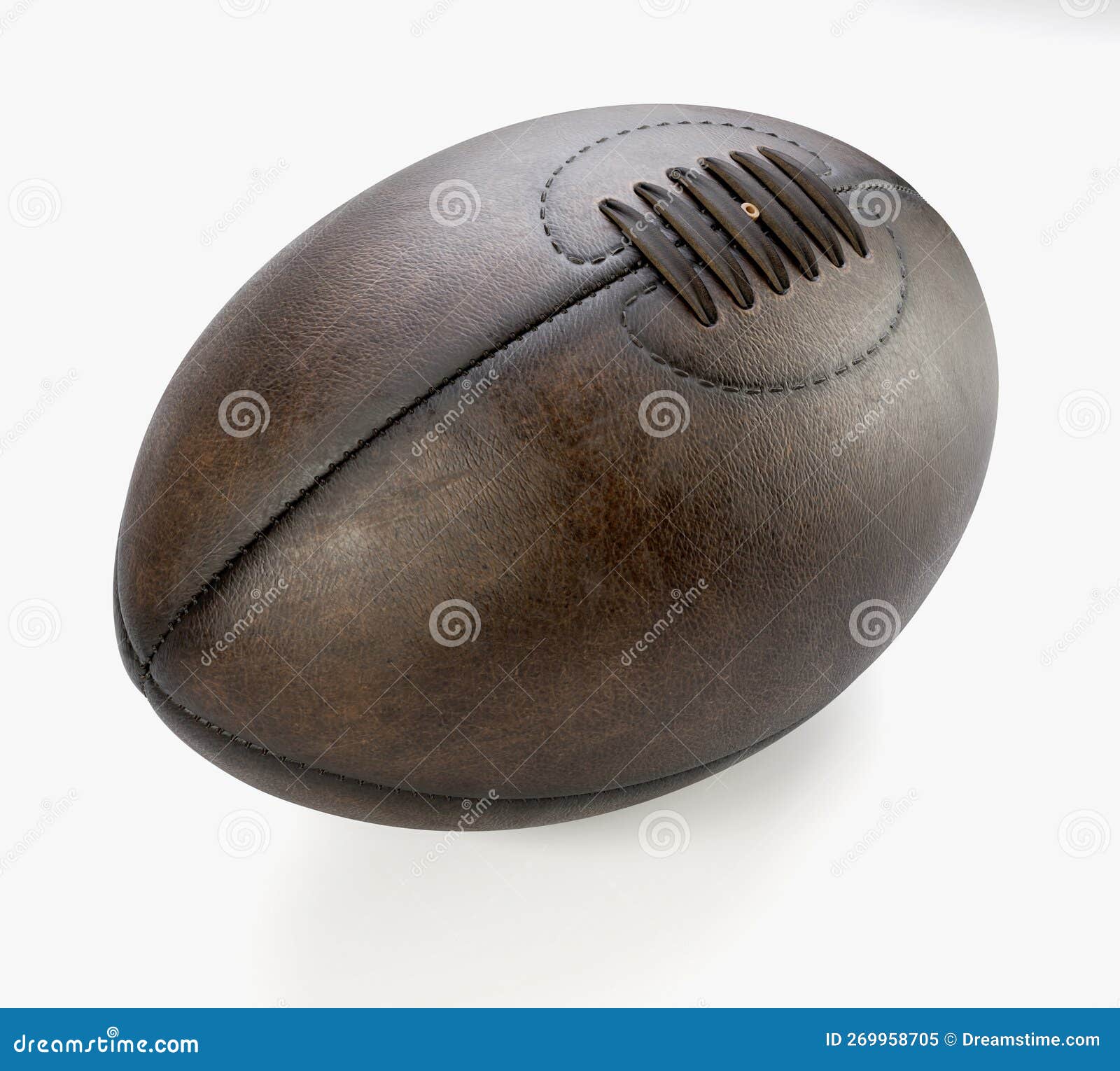 Retro Leather Rugby Ball stock illustration. Illustration of game ...