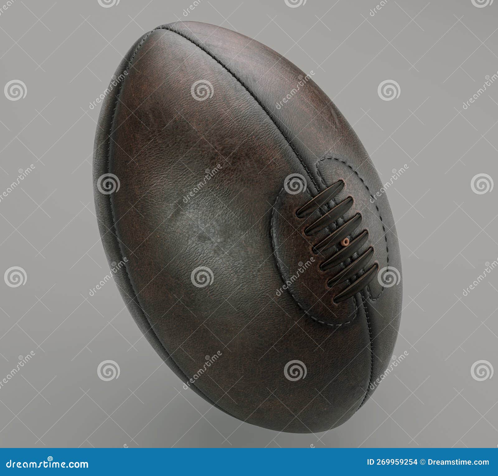 Retro Leather Rugby Ball stock illustration. Illustration of game ...