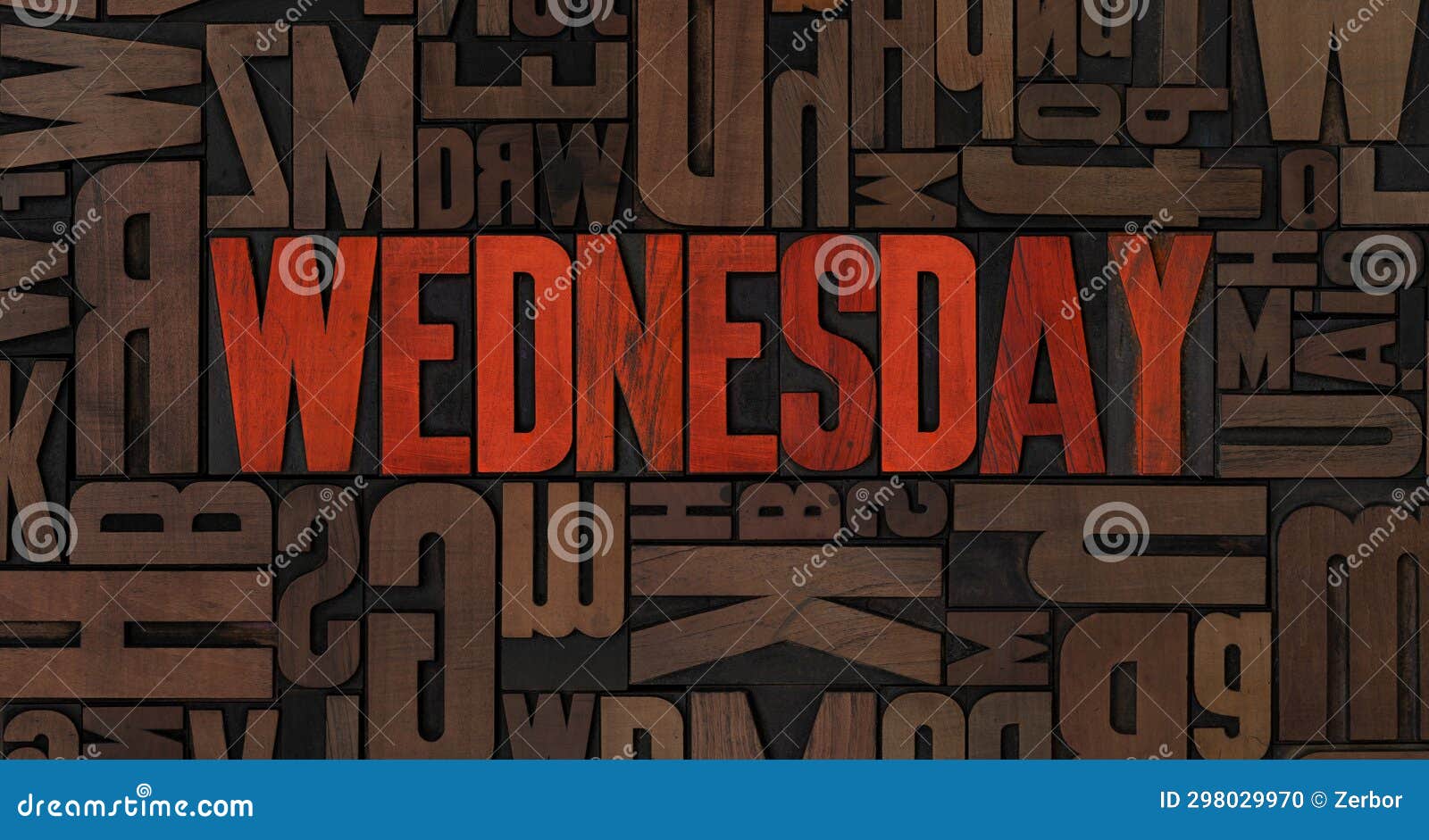 Wednesday stock photo. Image of alphabet, wooden, time - 298029970