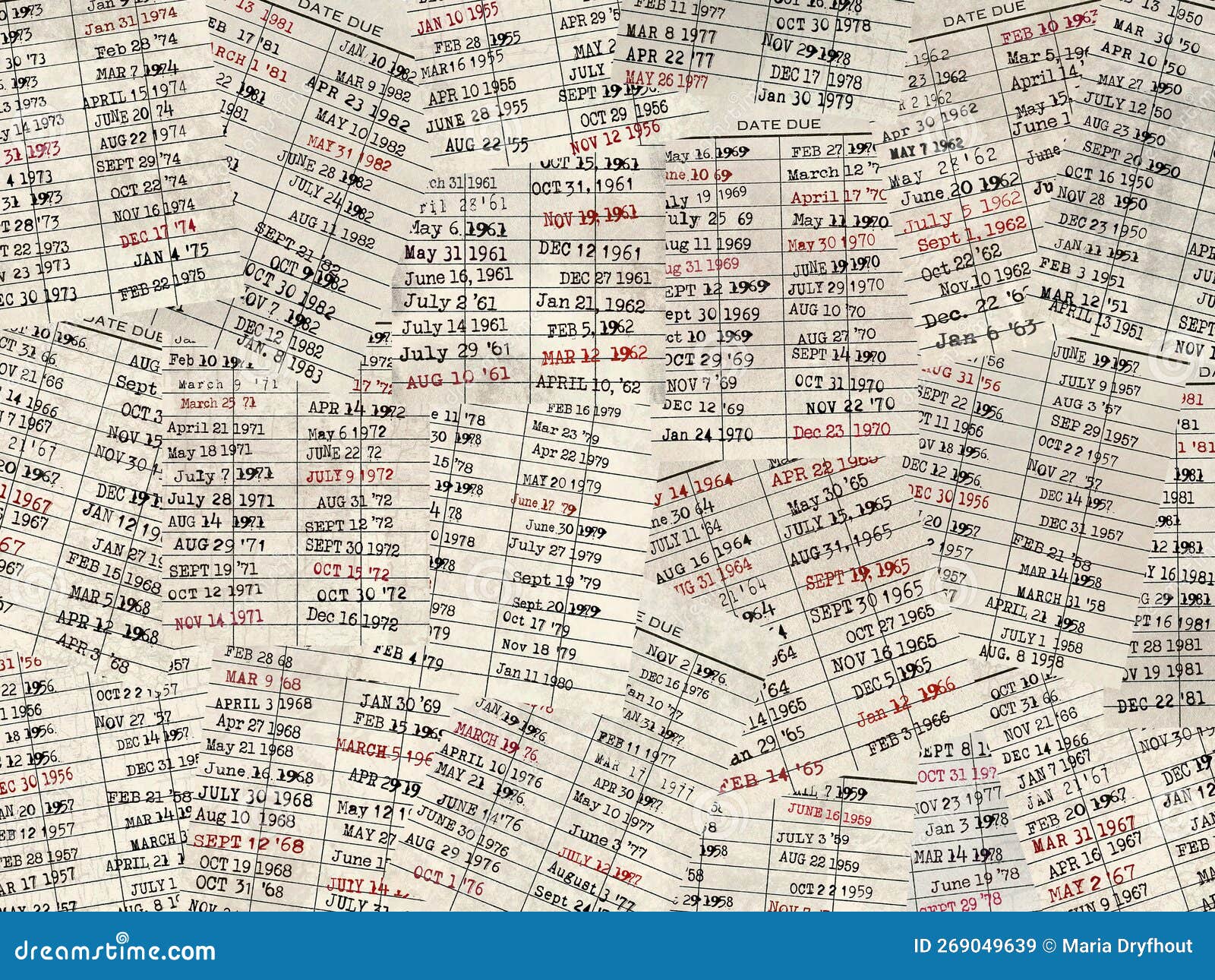 Retro Library Card Collection Stock Image - Image of abstract, read ...