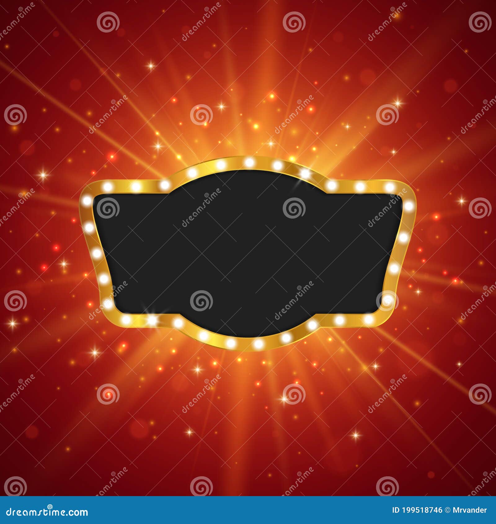 Retro Light Banner. Vector Template Design Stock Vector - Illustration ...