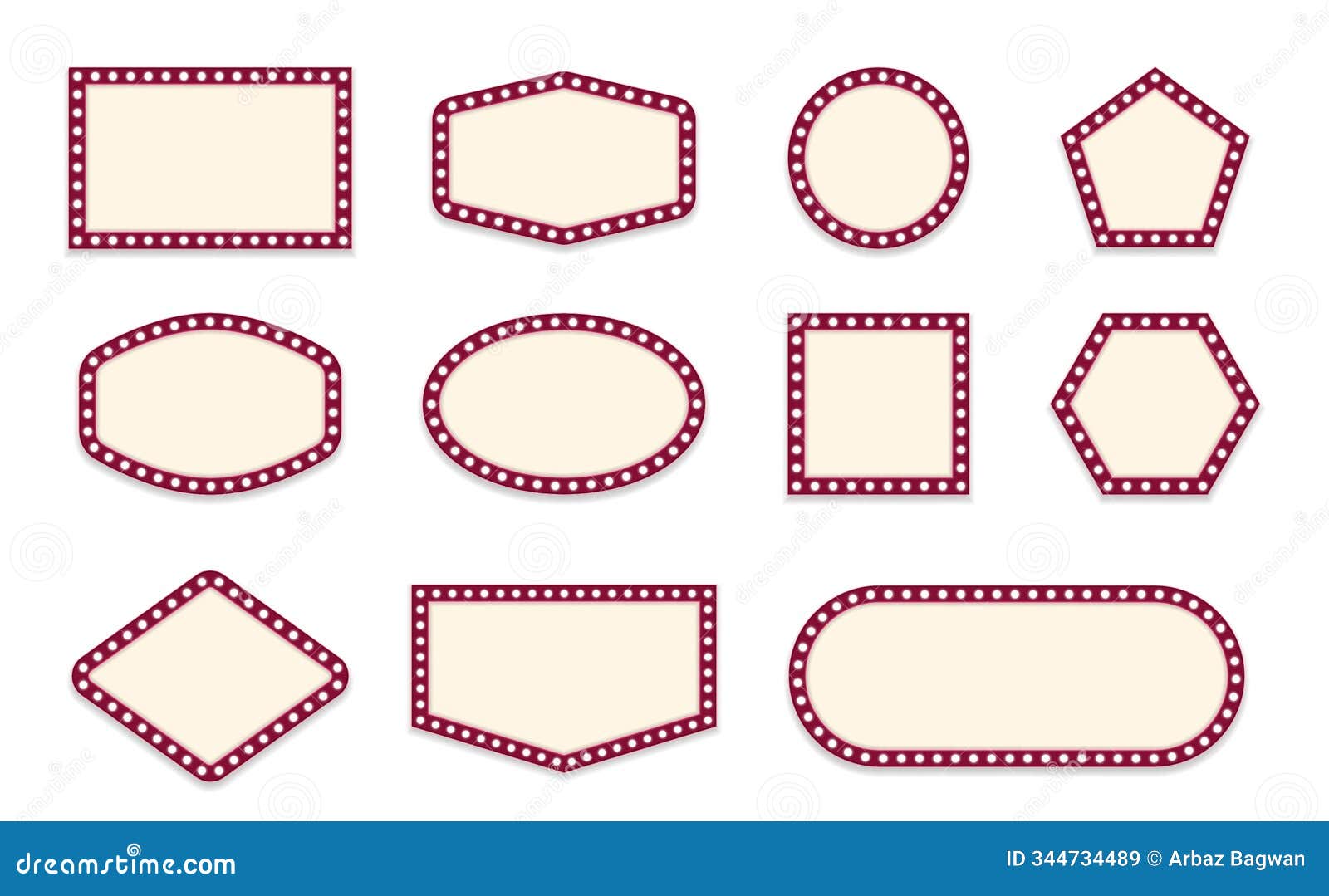 Retro Light Bulb Frame Sign Board Vector Illustration Stock ...