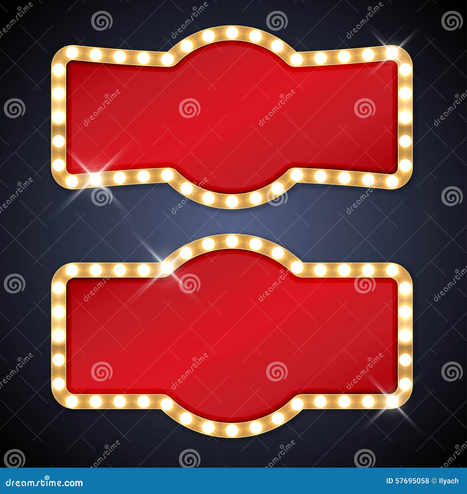 Retro Light Bulb Signboard with Space for Text Stock Vector ...