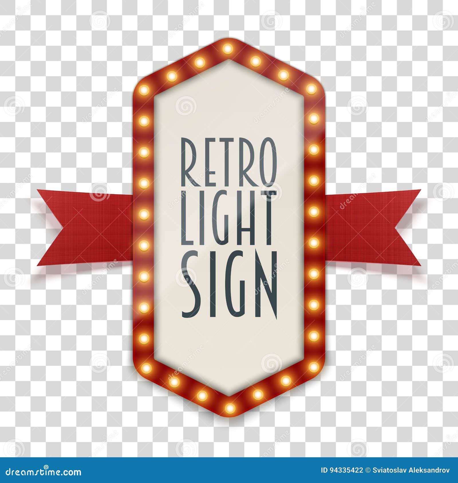 Retro Light Sign with Space for Text Stock Vector - Illustration of ...