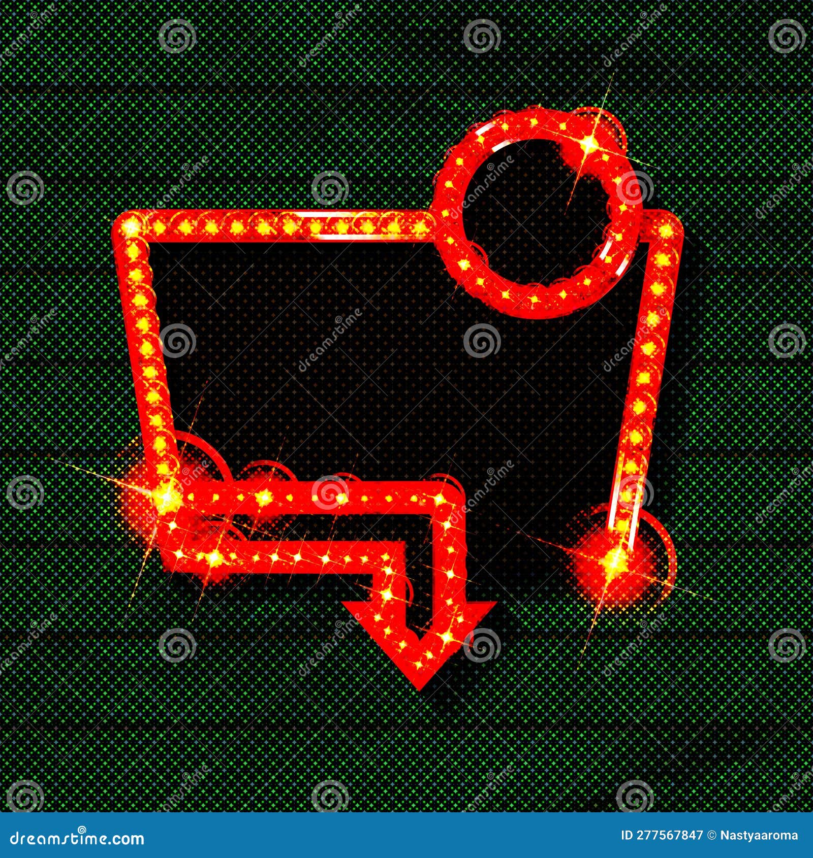 Retro light sign stock vector. Illustration of border - 277567847