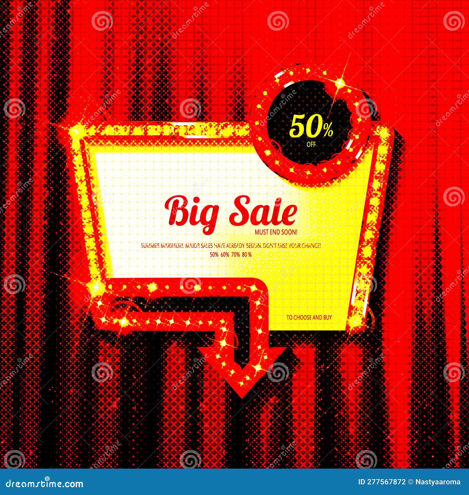 Retro light sign stock vector. Illustration of vector - 277567872