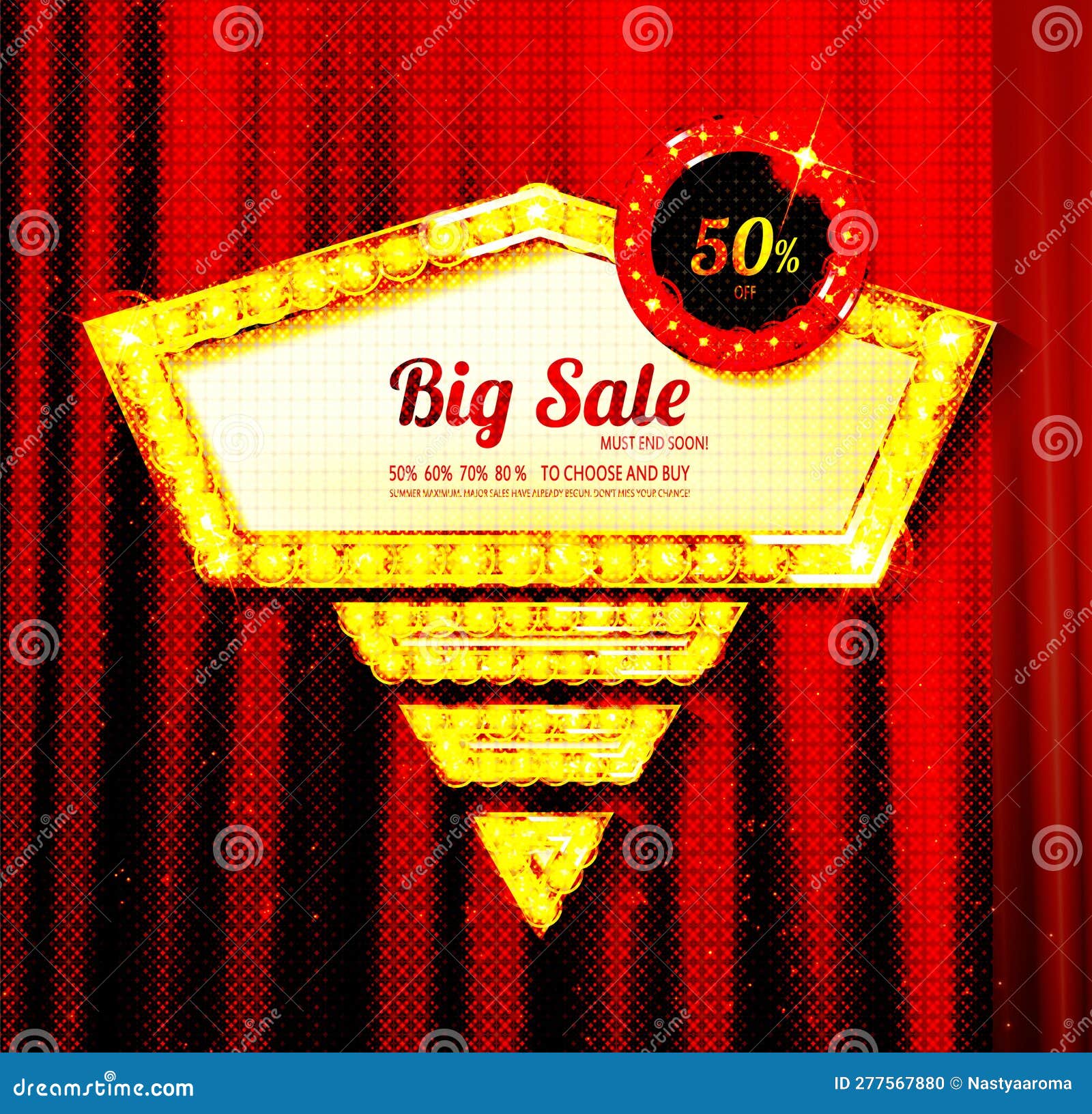 Retro light sign stock vector. Illustration of show - 277567880
