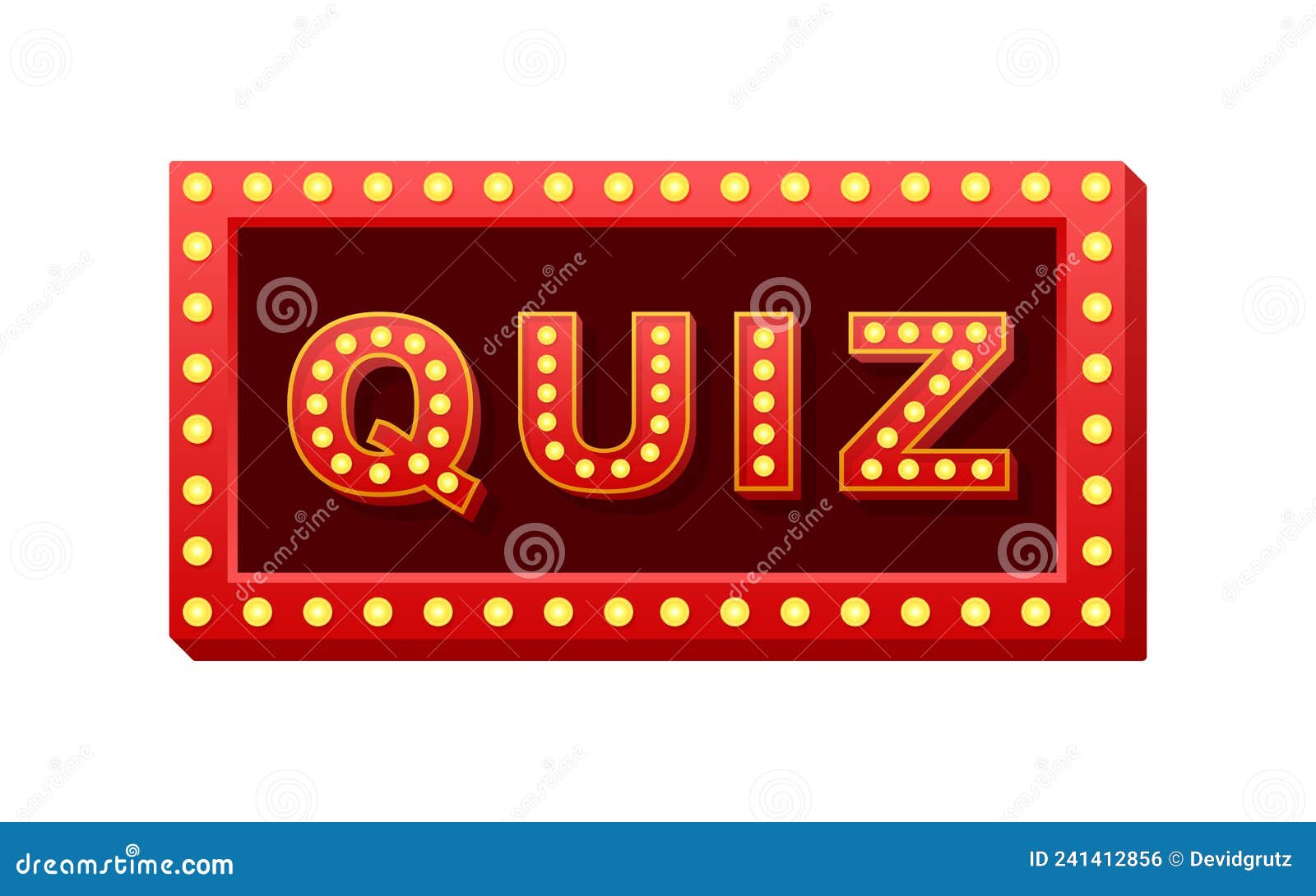 Retro Light Text Quiz Time. Retro Light Bulb Stock Vector ...