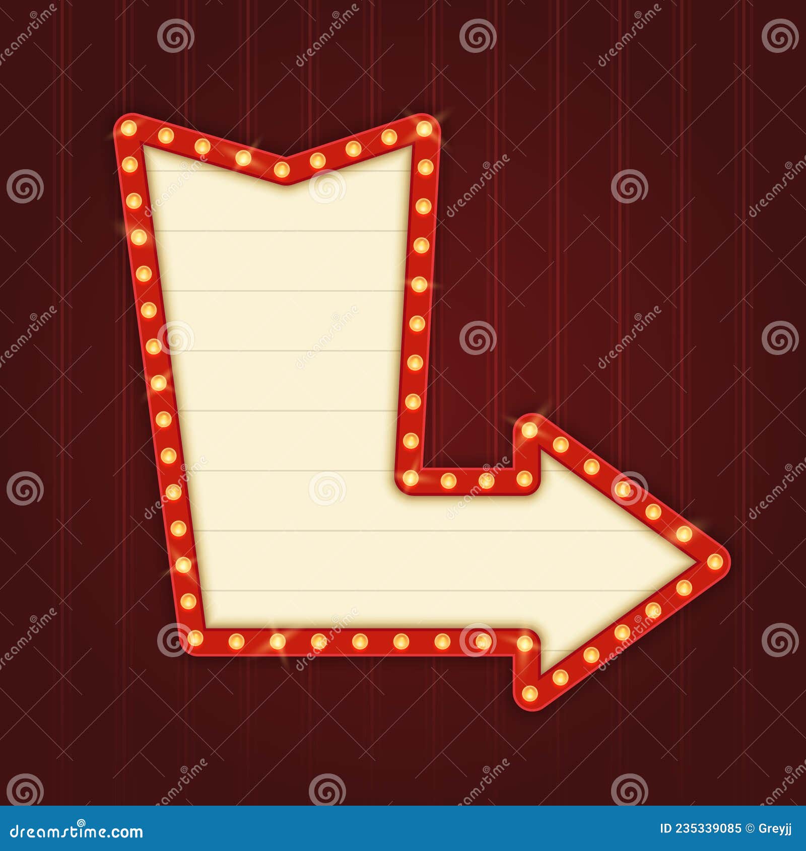 Retro Lightbox in Arrow Shape Template Stock Vector - Illustration of ...