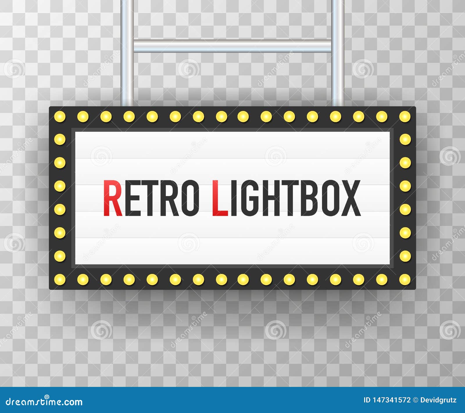Retro Lightbox Billboard Vintage Frame. Lightbox with Customizable ...