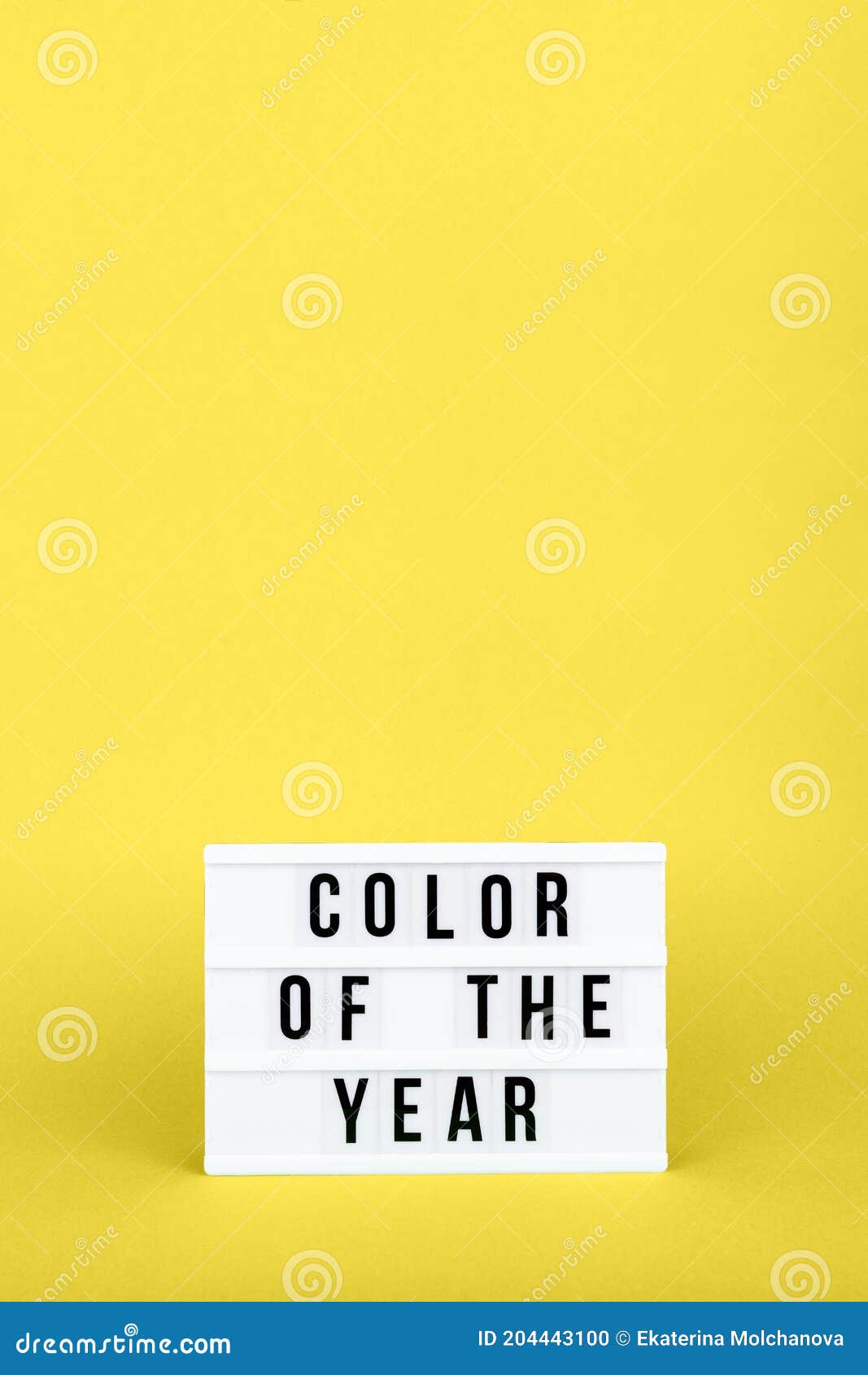 Retro Lightbox with Color of the Year Wording on the Trendy Solid ...