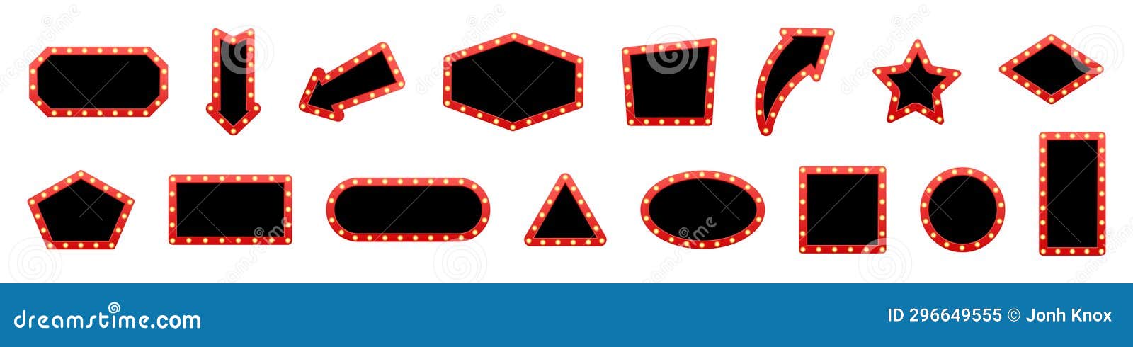 Retro Lightbox Template Set. Retro Signboard Icon Set. Vector ...