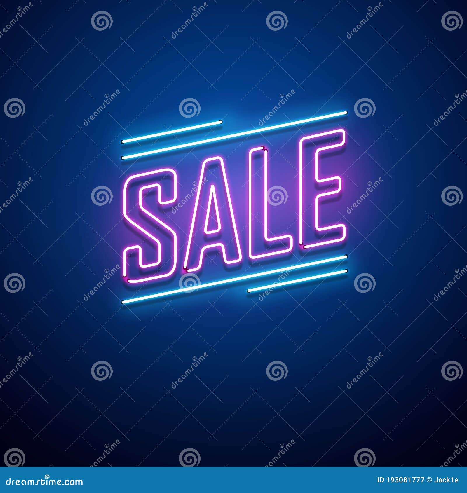 Neon Sale Sign. Vector Illustration. Retro Light Signage Stock Vector ...