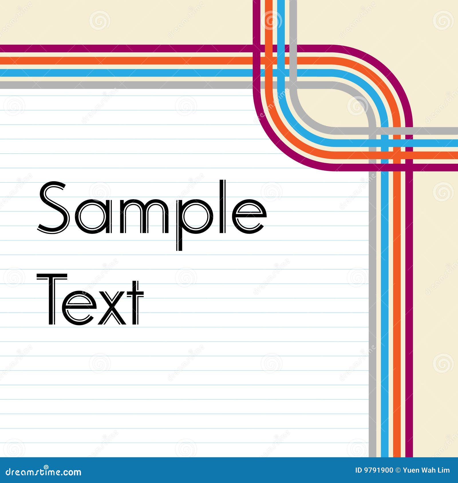 Retro Line Styled Background with Empty Page Lines Stock Vector ...