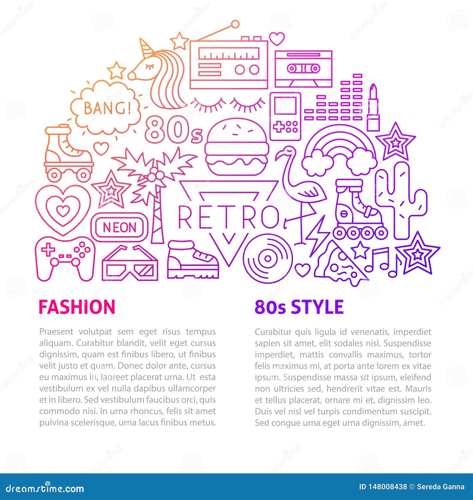 Retro Line Template stock vector. Illustration of concept - 148008438