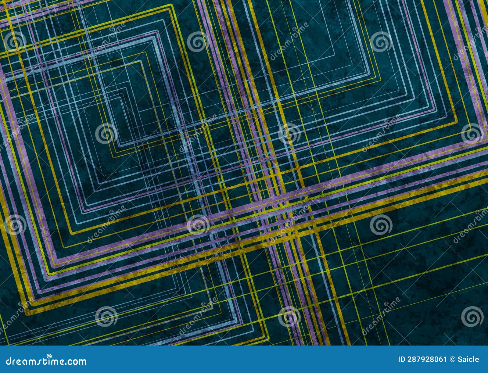 Retro Linear Squares Abstract Geometric Grunge Background Stock Vector ...