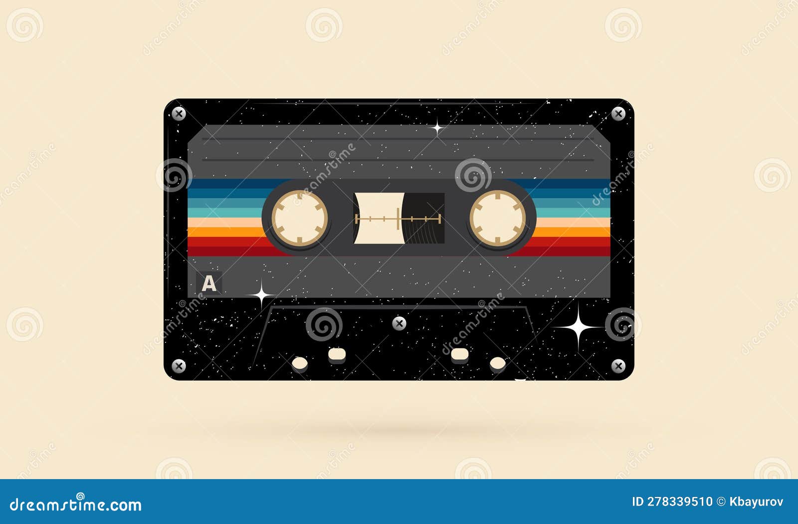 Retro Musiccasette with Retro Colors Eighties Style Stock Vector ...