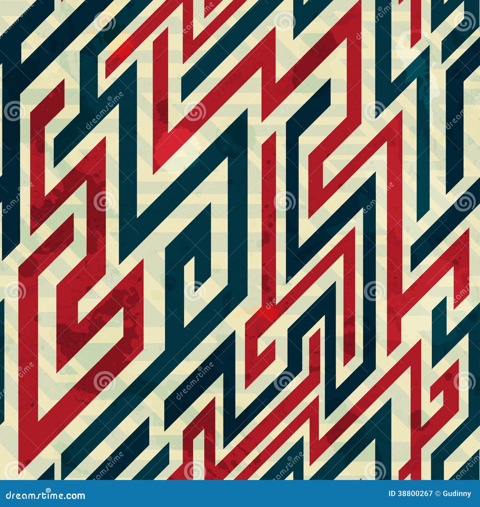 Retro Lines Seamless Pattern with Grunge Effect Stock Vector ...