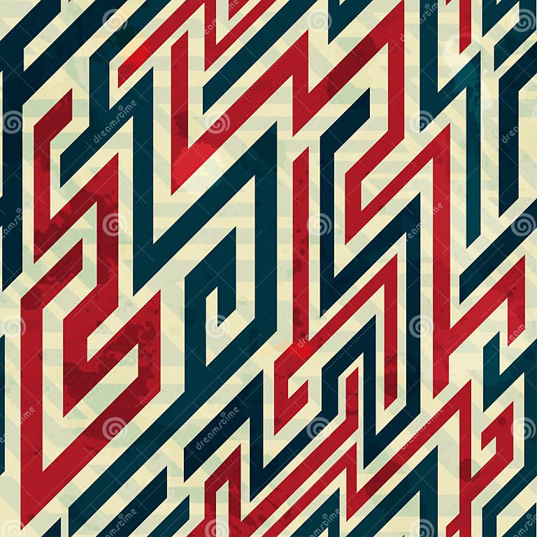 Retro Lines Seamless Pattern with Grunge Effect Stock Vector ...