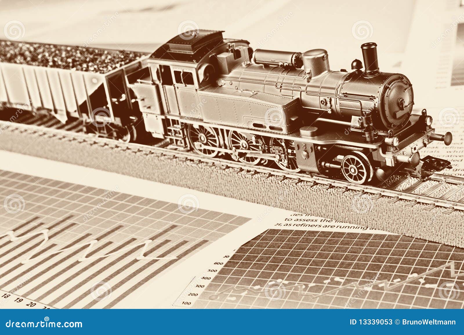 Old Locomotive Model On Graphs Royalty-Free Stock Photography ...