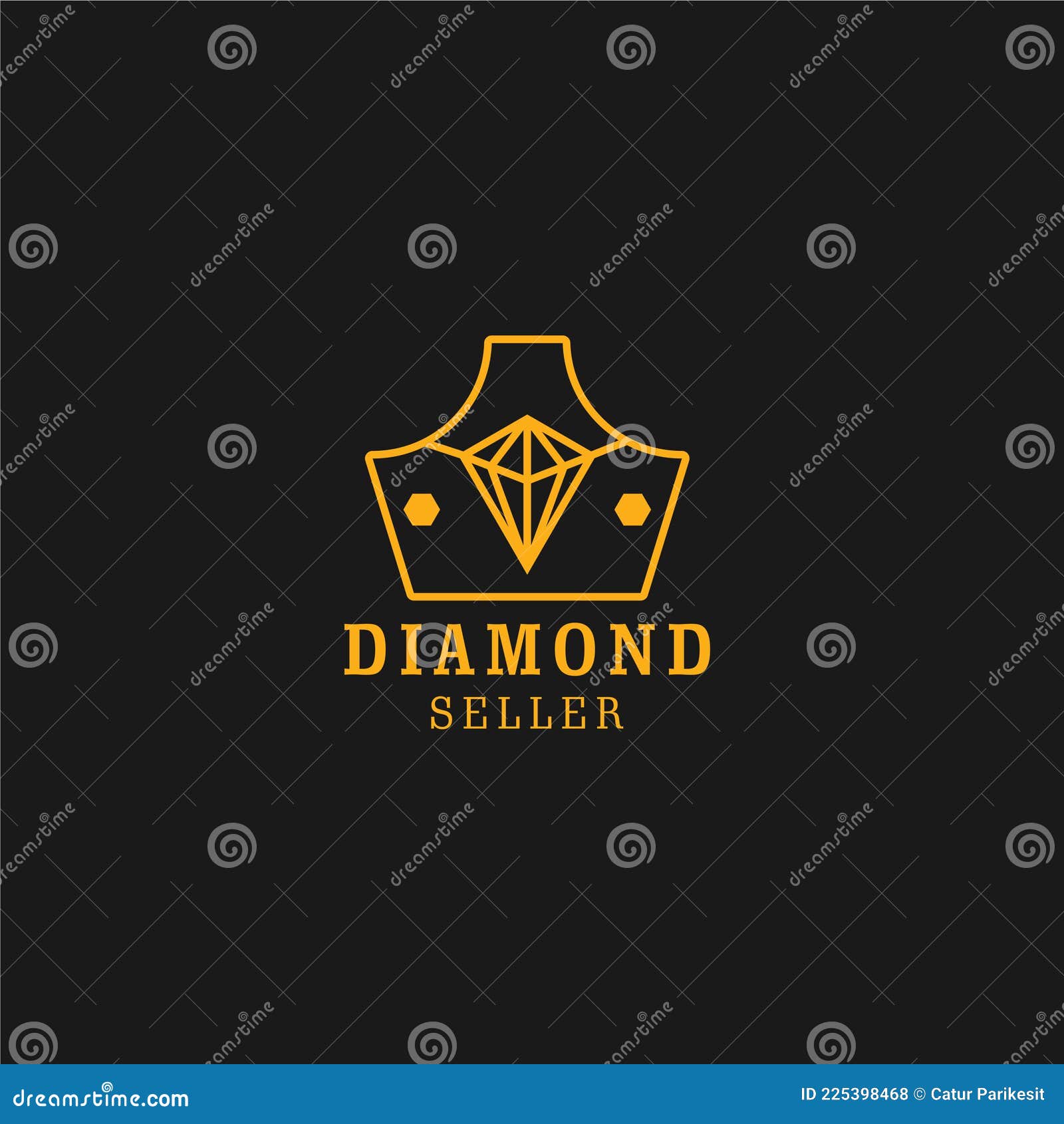 Retro Logo Design Illustration Diamond Seller Monogram Stock Vector ...
