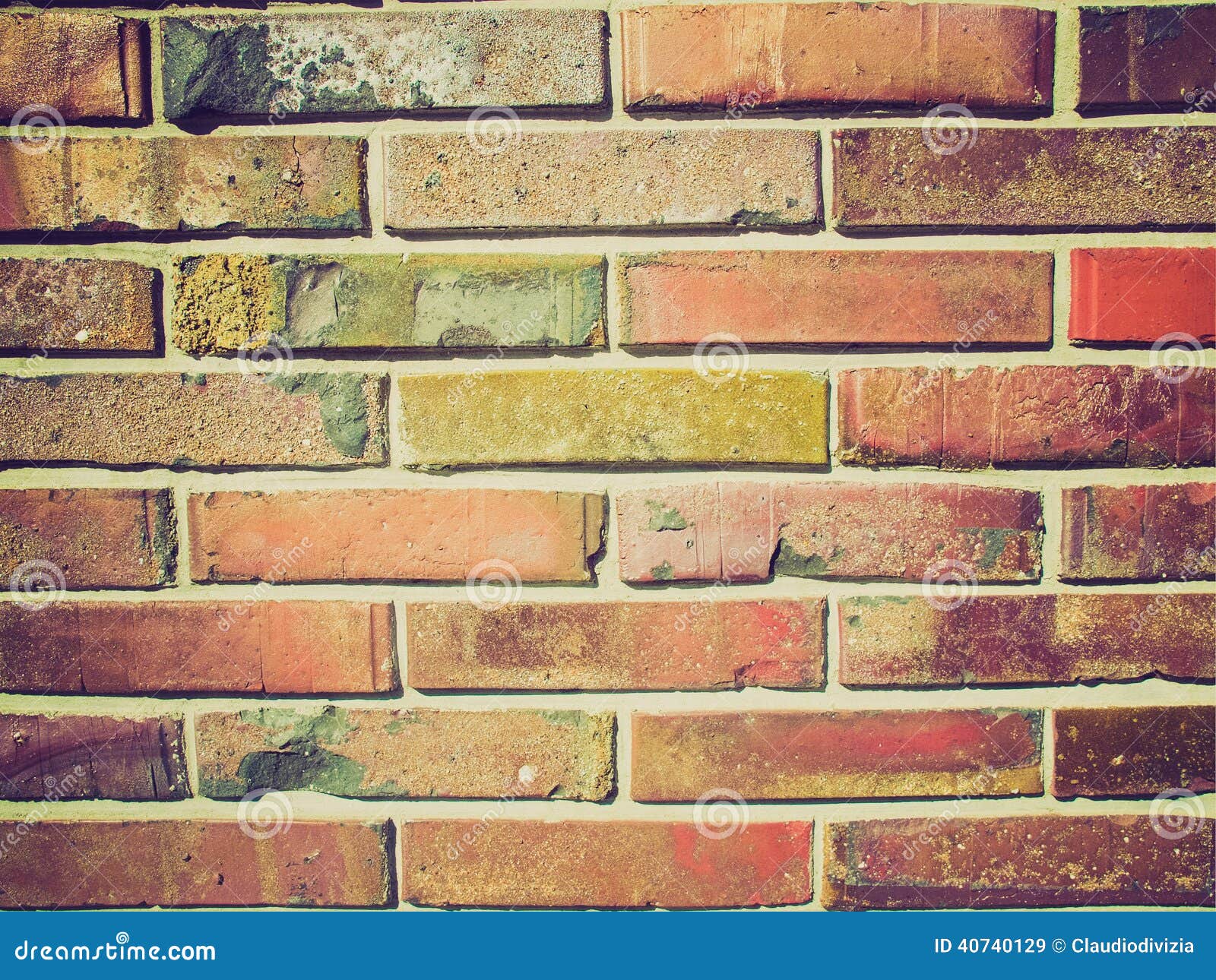 Retro look Brick wall stock image. Image of brick, architecture - 40740129