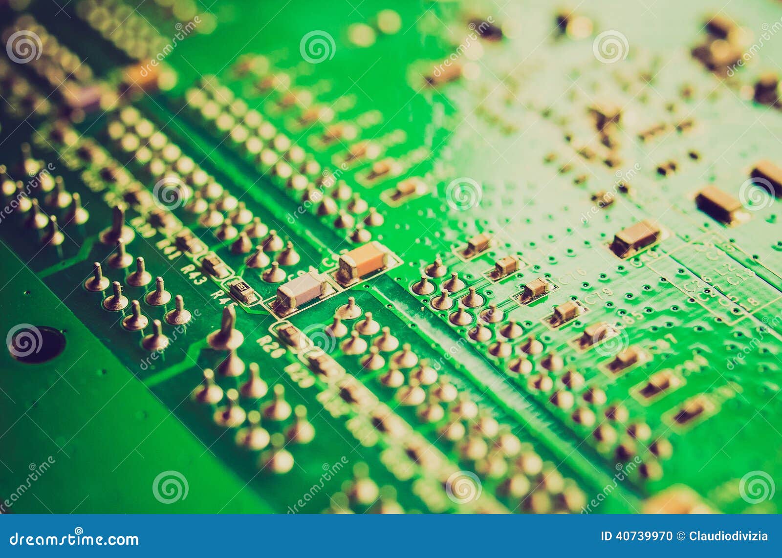 Retro look Printed circuit stock photo. Image of electric - 40739970