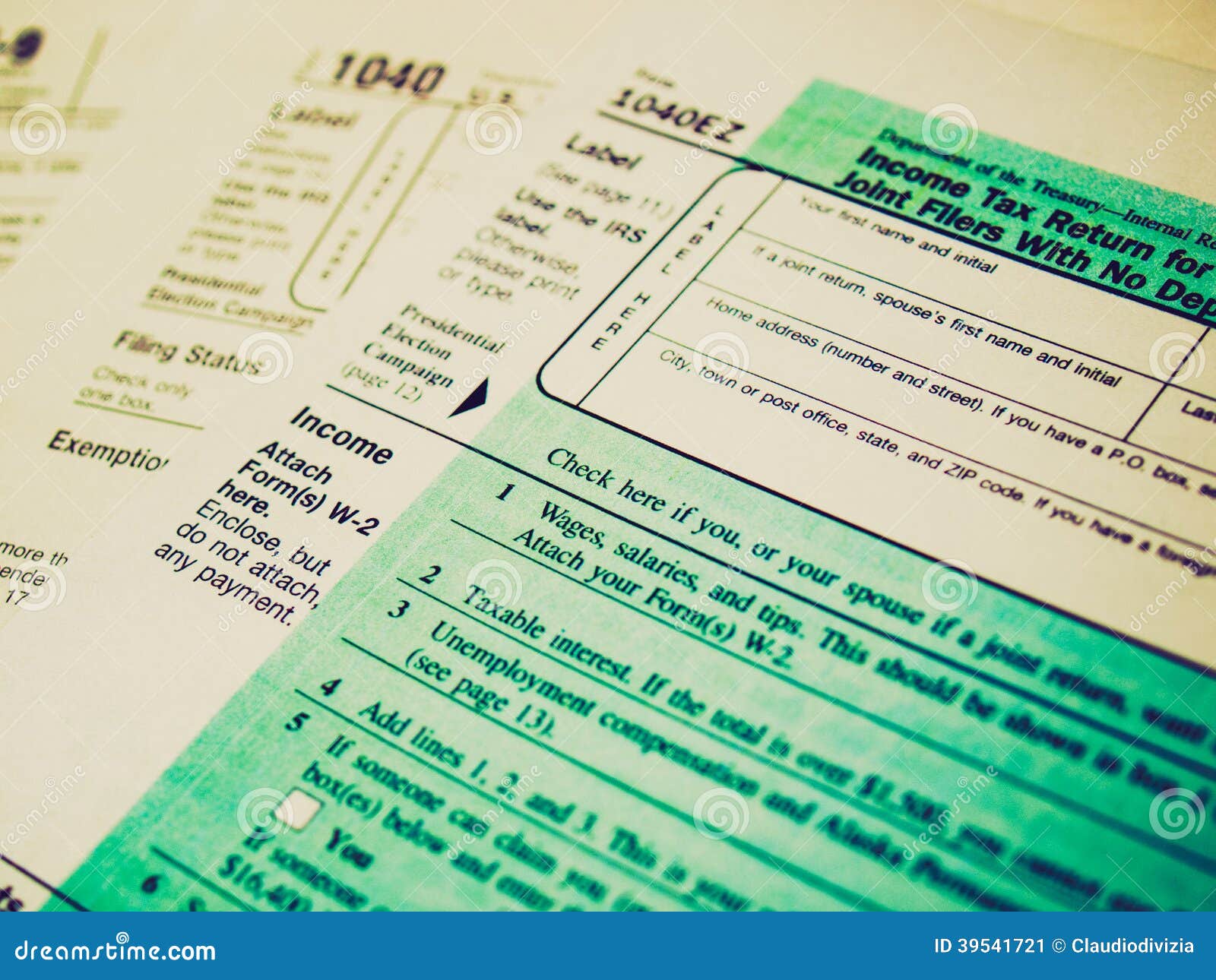 Retro look Tax forms editorial photo. Image of duty, bill - 39541721