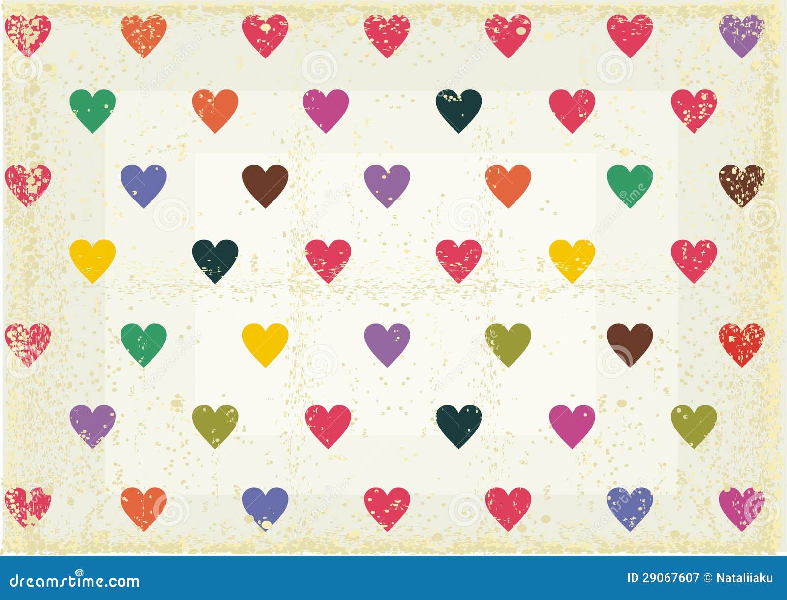 Retro Love Heart Background Stock Vector - Illustration of banner ...