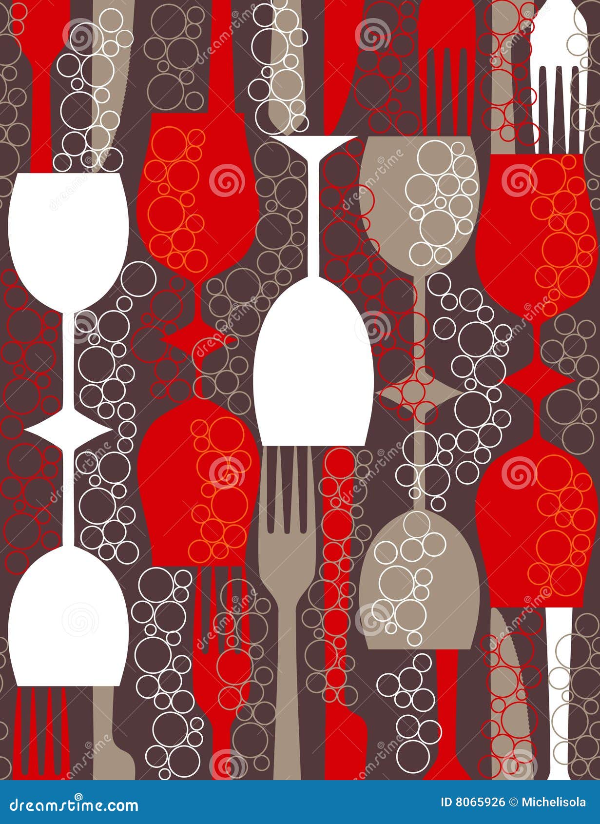 Retro Lunch - Seamless Pattern Stock Vector - Illustration of contrast ...